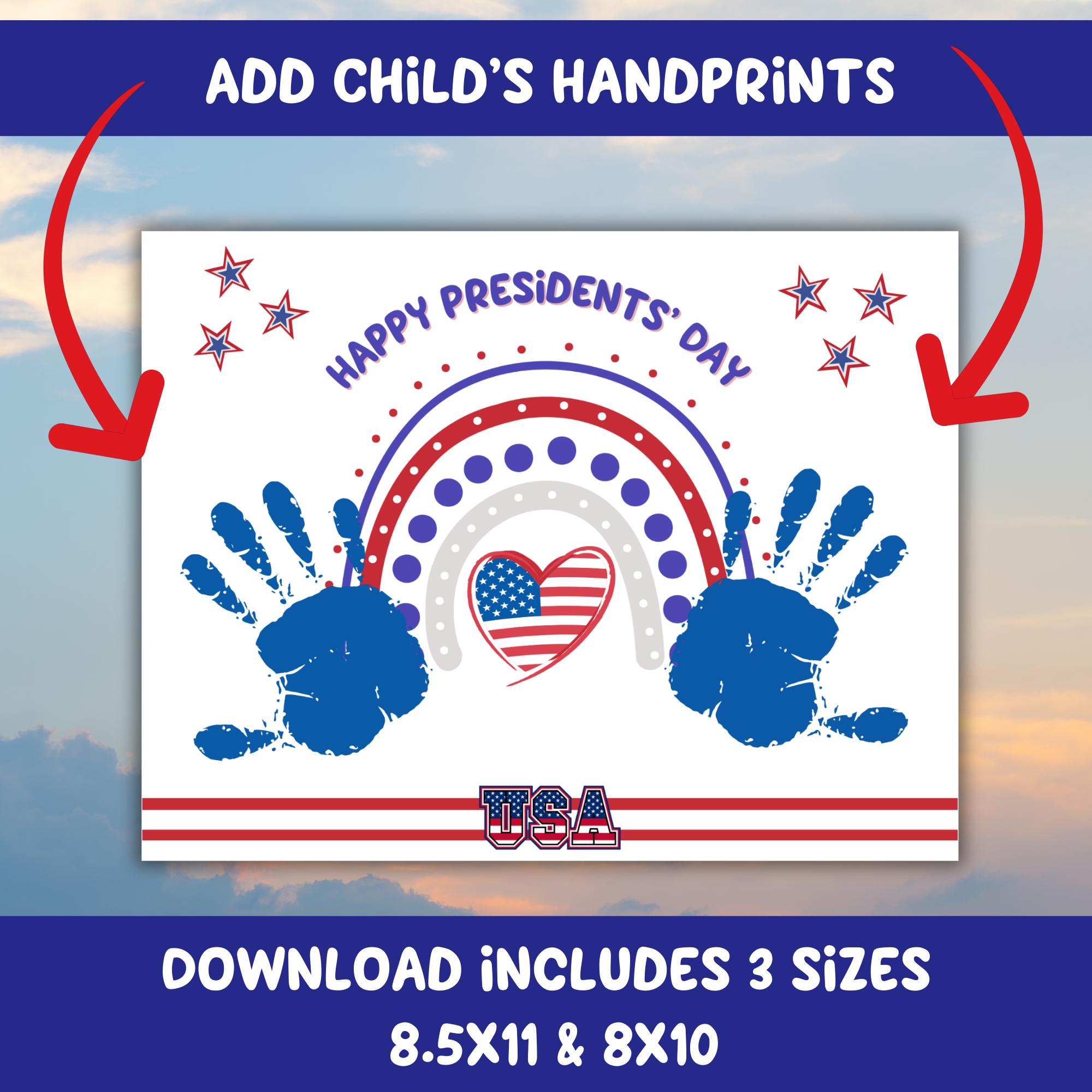 Presidents Day Handprint Art Bundle, Presidents Day Handprint Craft ...