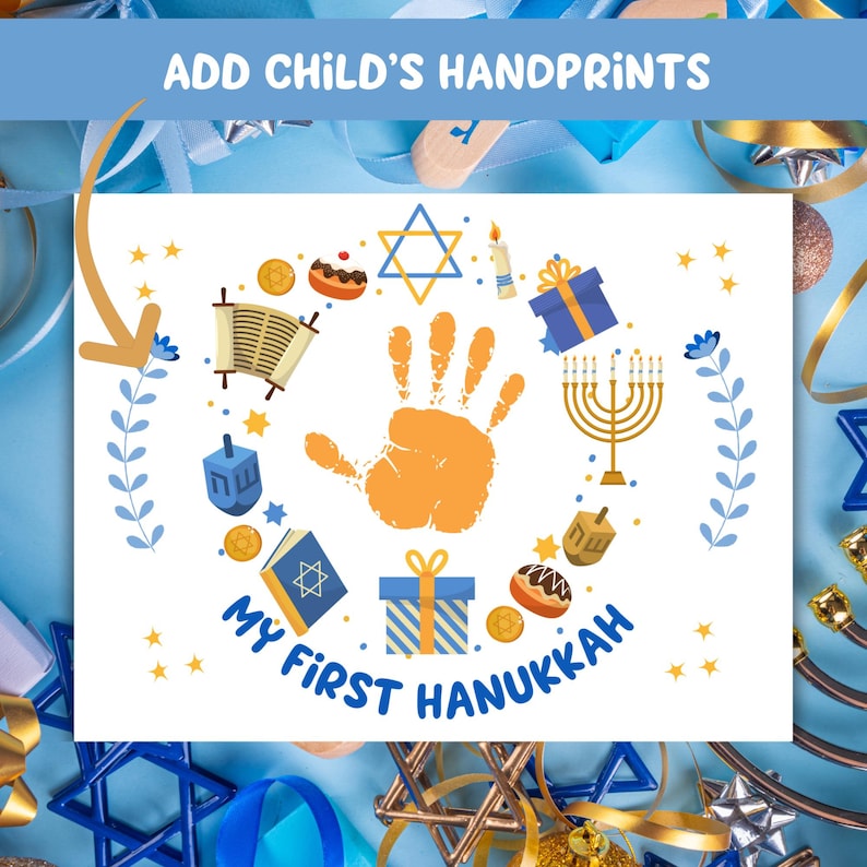 Hanukkah Handprint Craft, Handprint Art, First Hanukkah, Preschool ...