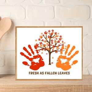 Fall Handprint Art, Handprint Craft, Fallen Leaves Preschool Activity ...