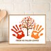 Fall Handprint Art, Handprint Craft, Fallen Leaves Preschool Activity ...