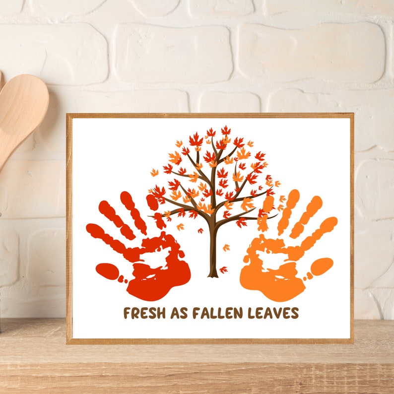 Fall Handprint Art, Handprint Craft, Fallen Leaves Preschool Activity ...