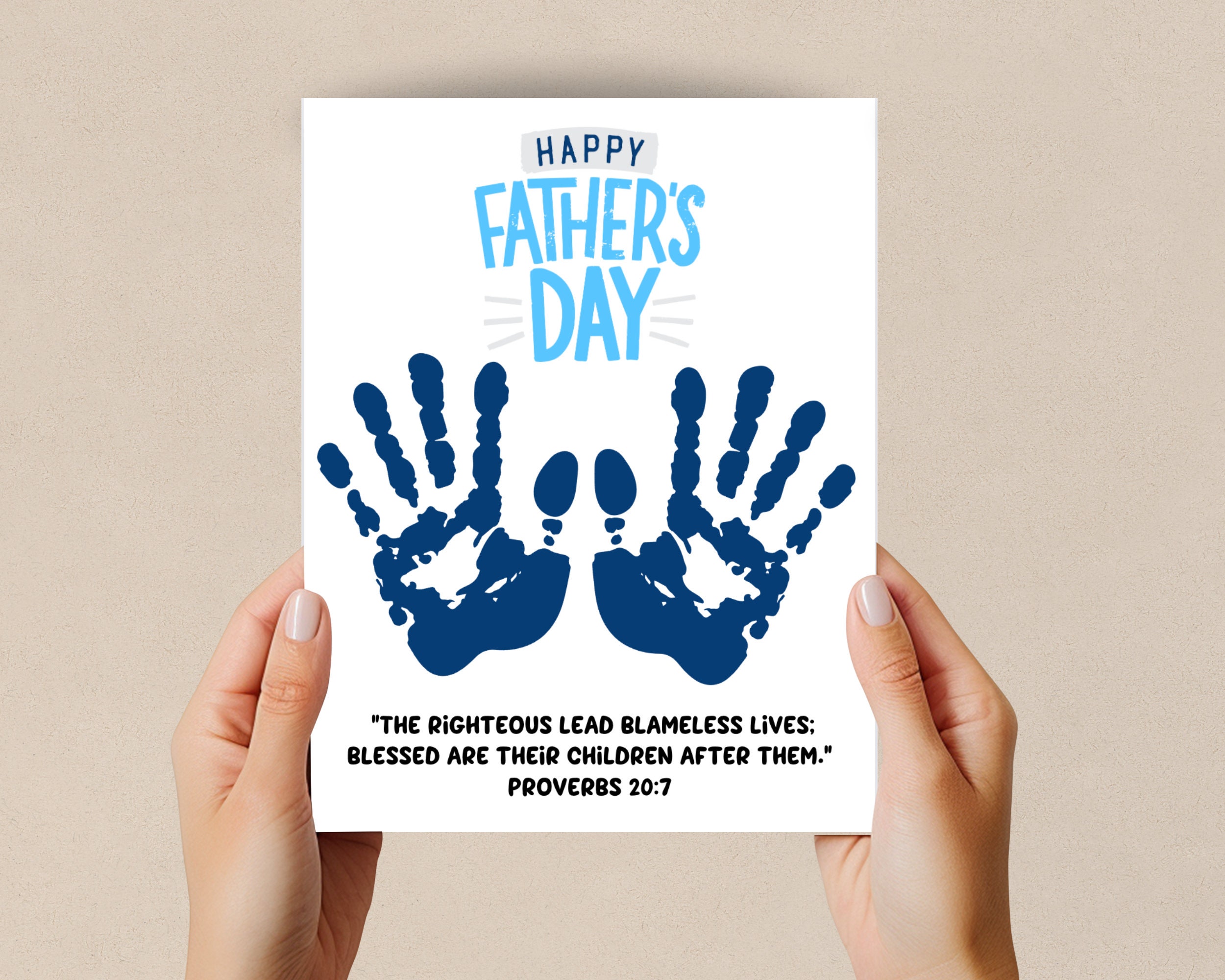 Father's Day Bible Handprint Art, Handprint Craft, Preschool Baby ...