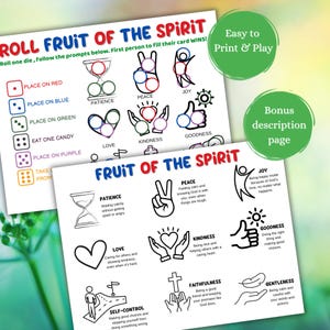 Fruit of the Spirit Game, Printable Game, Sunday School Game, Candy ...