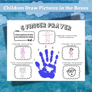 5 Finger Prayer Handprint Art, Sunday School Activity, Grow in Christ ...