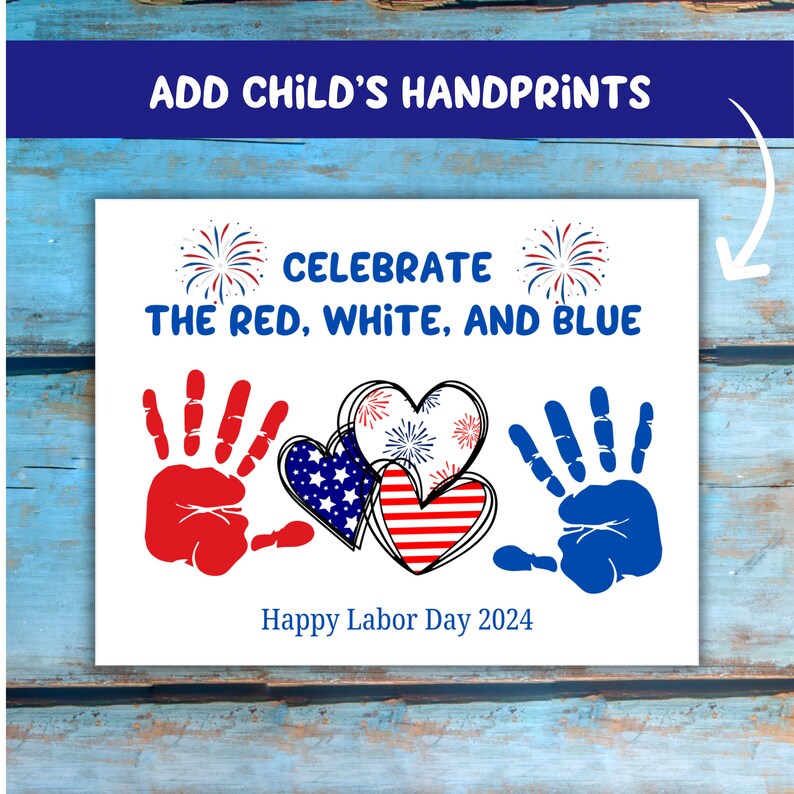 Labor Day Handprint Art, Labor Day Craft Activity, Preschool Activity ...