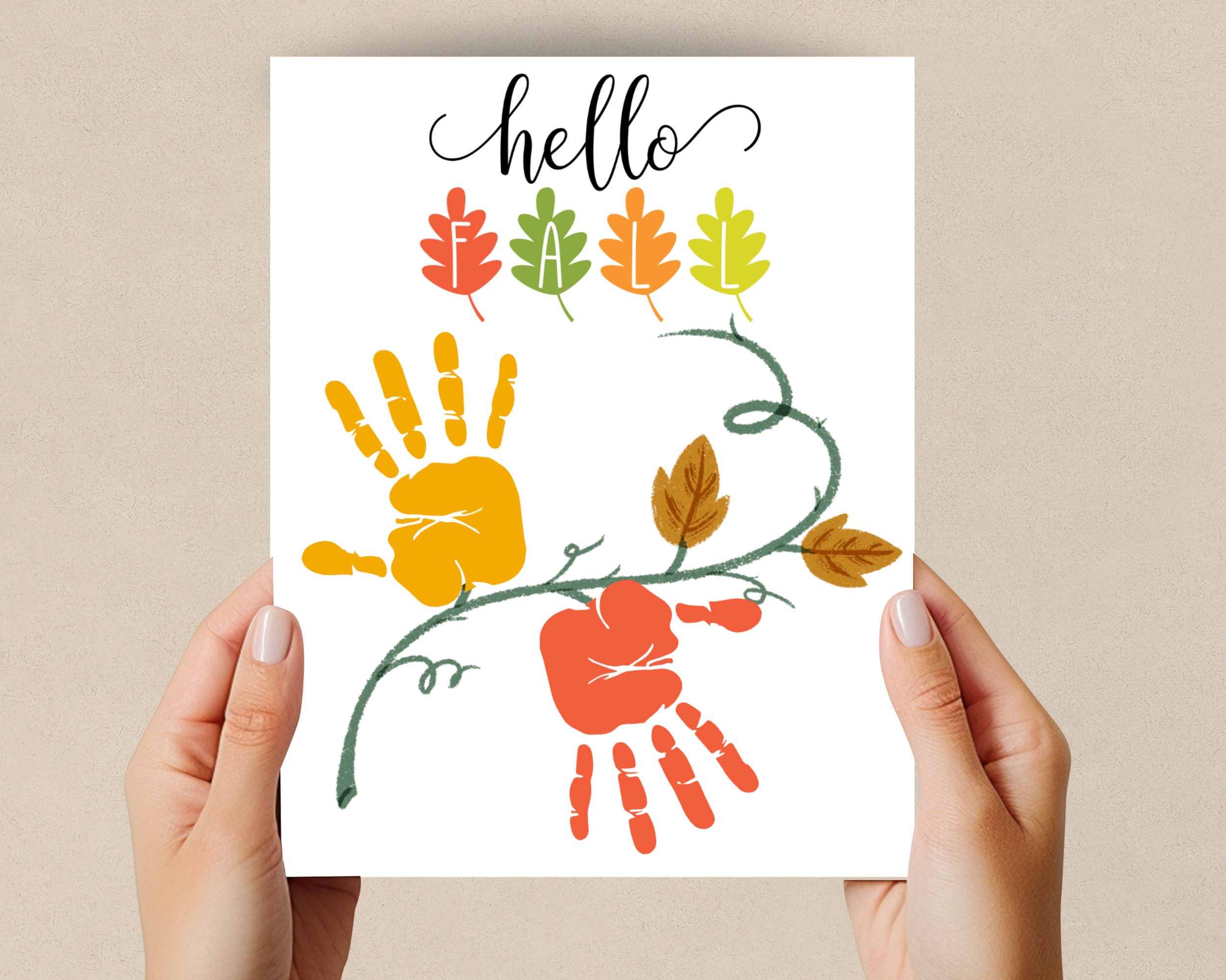 Fall Handprint Art, Leaf Handprint Craft, Preschool Activity for Babies ...