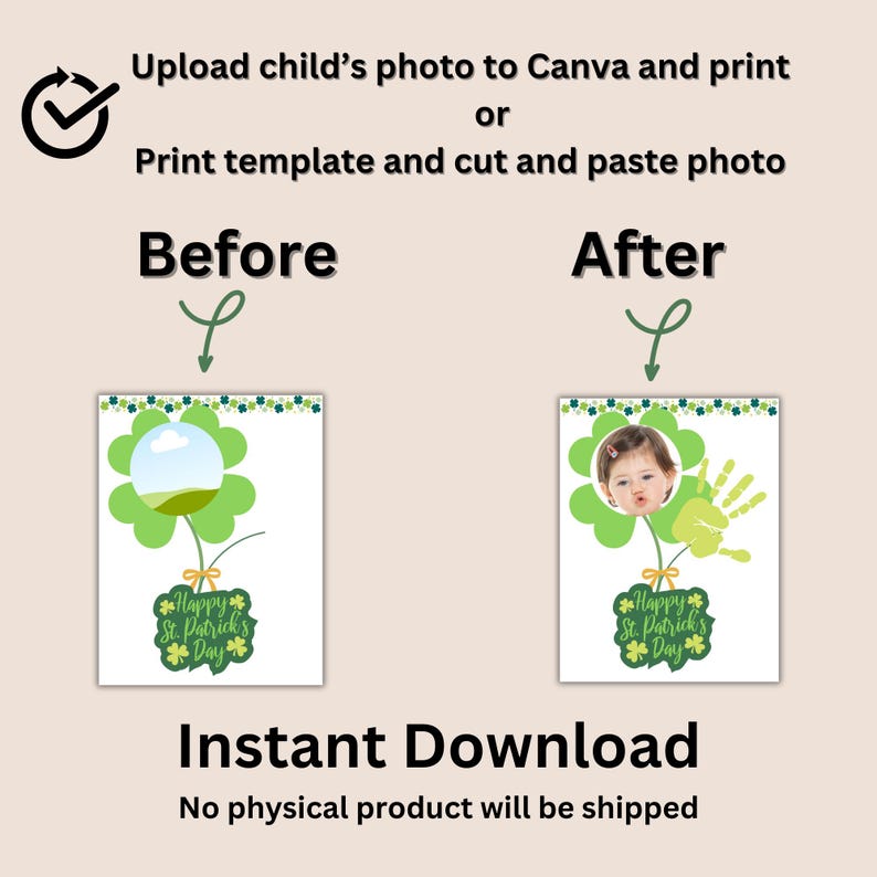 St Patricks Day Handprint Craft, Photo Craft, Preschool Activity ...