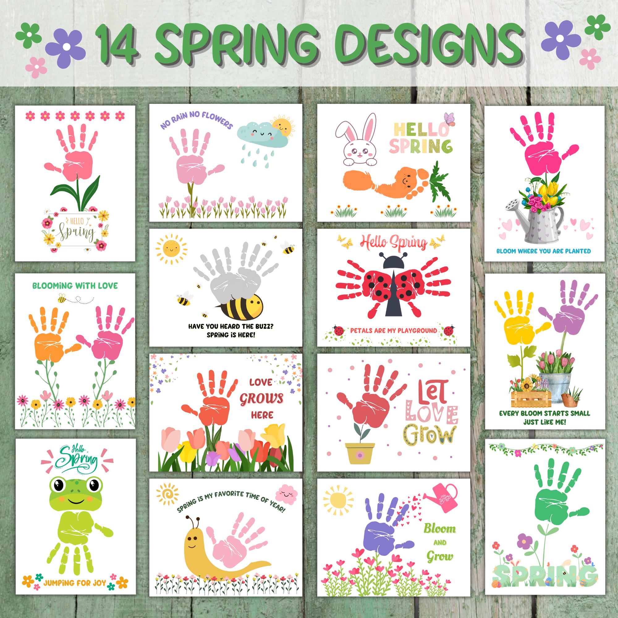 Handprint Craft Bundle, Handprint Art, Winter Handprint, Spring ...