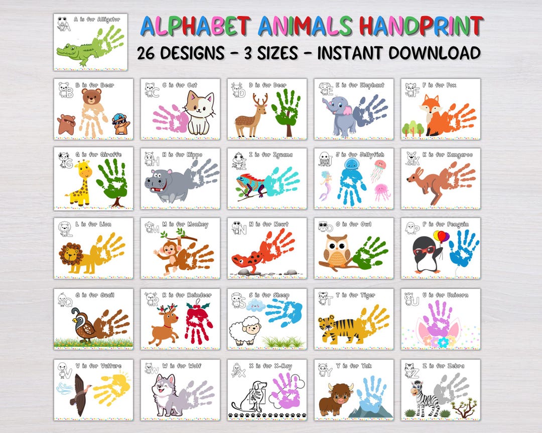 Handprint Alphabet Book Bundle, Handprint Craft, Printable Activity for ...