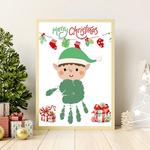 Christmas Handprint Craft, Handprint Art, Christmas Elf, Christmas ...