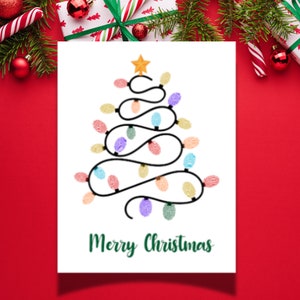 Christmas Fingerprint Art, Handprint Christmas Lights Craft, Holiday ...