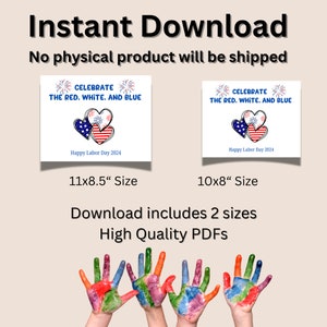 Labor Day Handprint Art, Labor Day Craft Activity, Preschool Activity ...