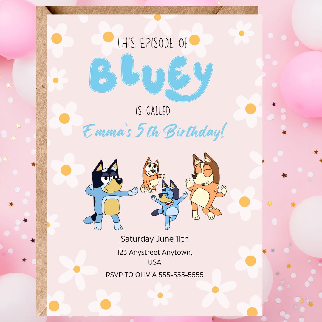 Bluey Birthday Invitation - Editable Template - Etsy