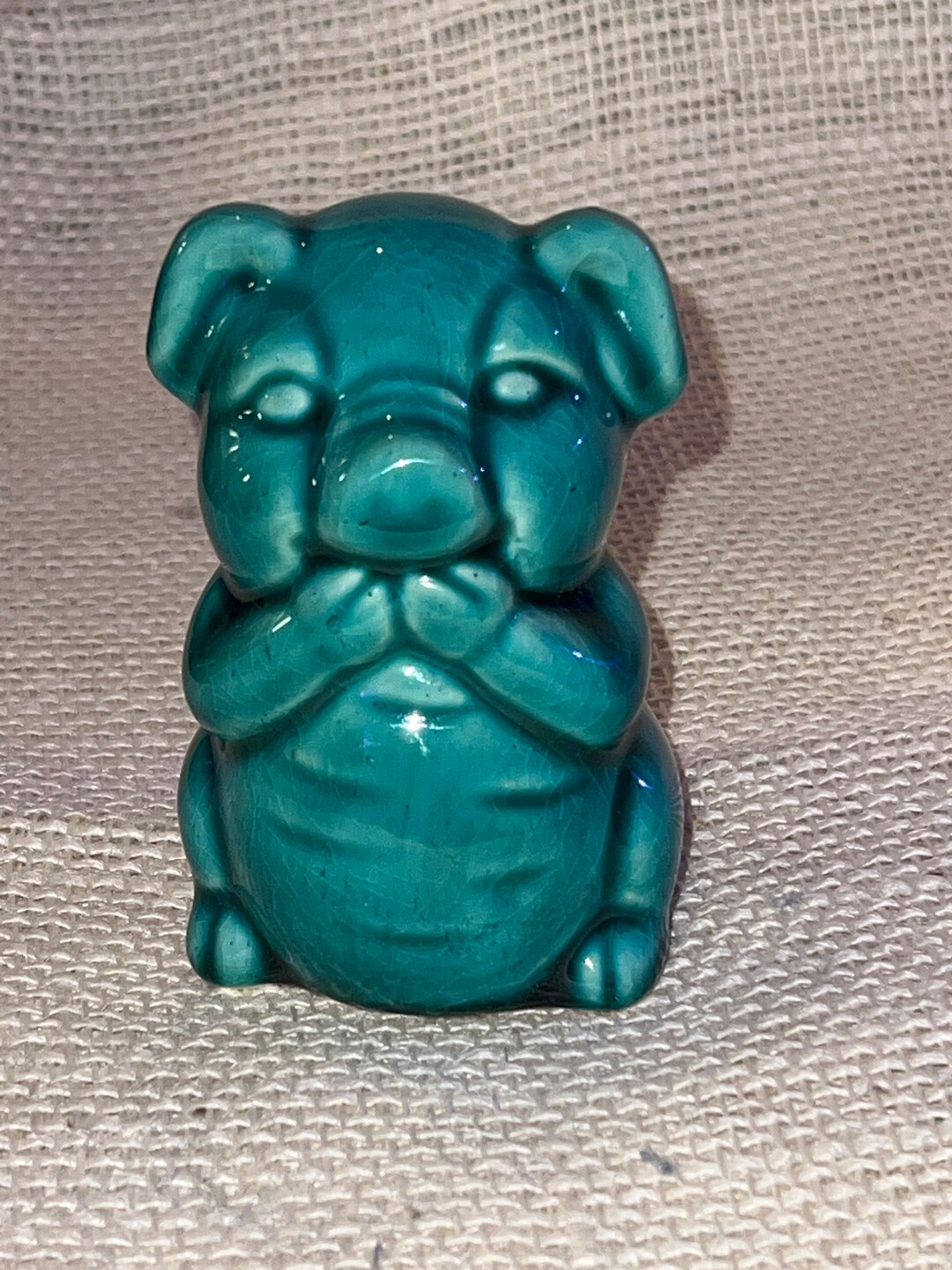 PIG Teal Colored Ceramic Little Figurine - Etsy