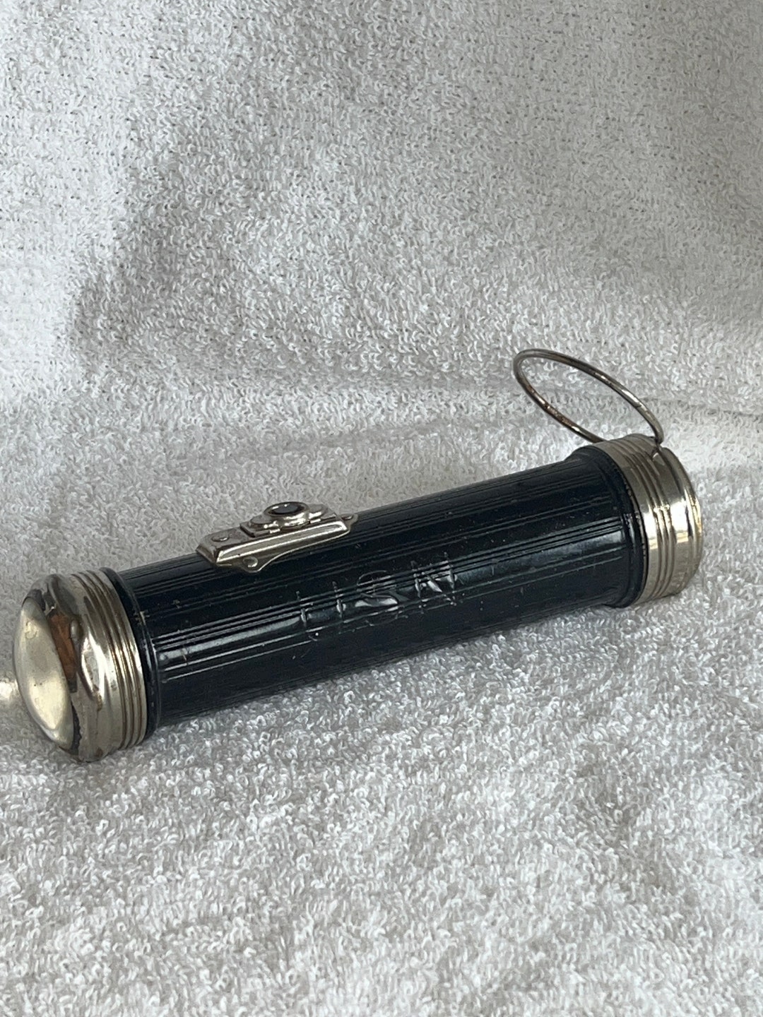 Antique EVEREADY FLASHLIGHT United States Navy Metal and Fisheye Glass ...