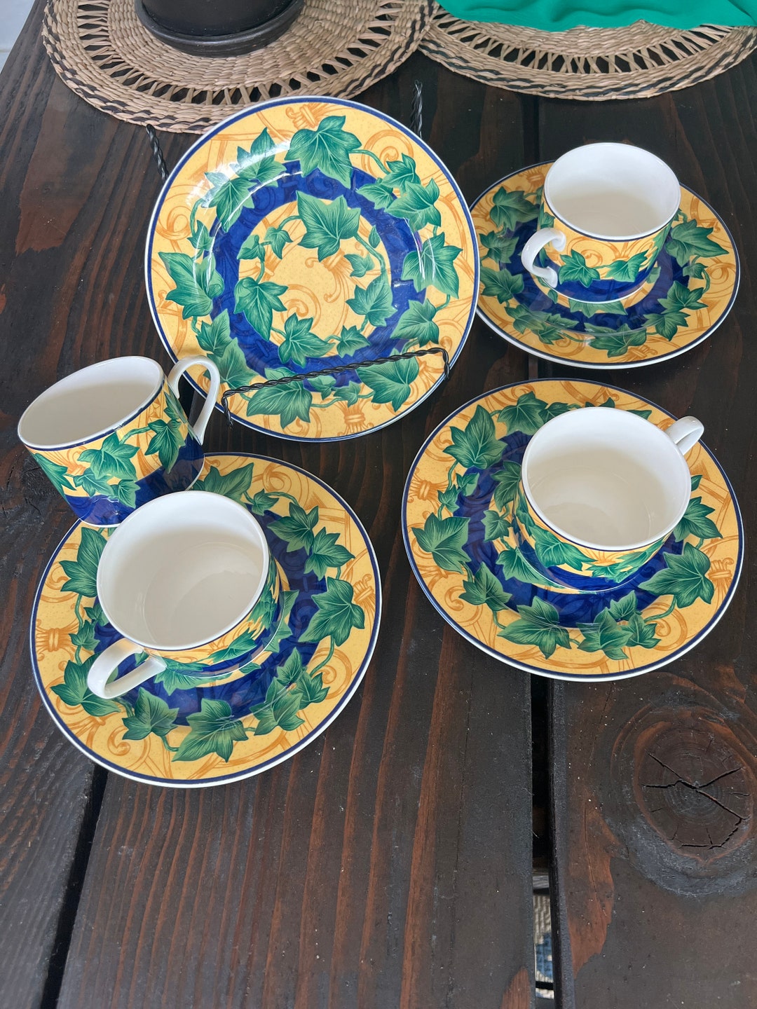 CUPS With PLATES Victoria and Beale Yves 9034 Porcelain 4 Cups With 4 ...