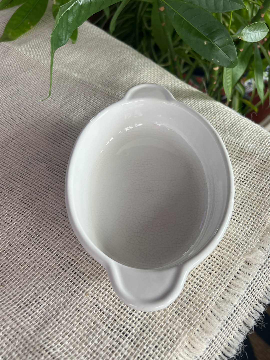 Vintage White Fluted Fluted Handle Oval Baking Dish - Etsy