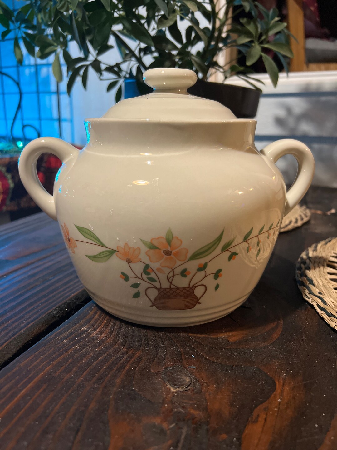 Vintage BEAN POT Countryside Stoneware Collection 1980 J.M.P - Etsy