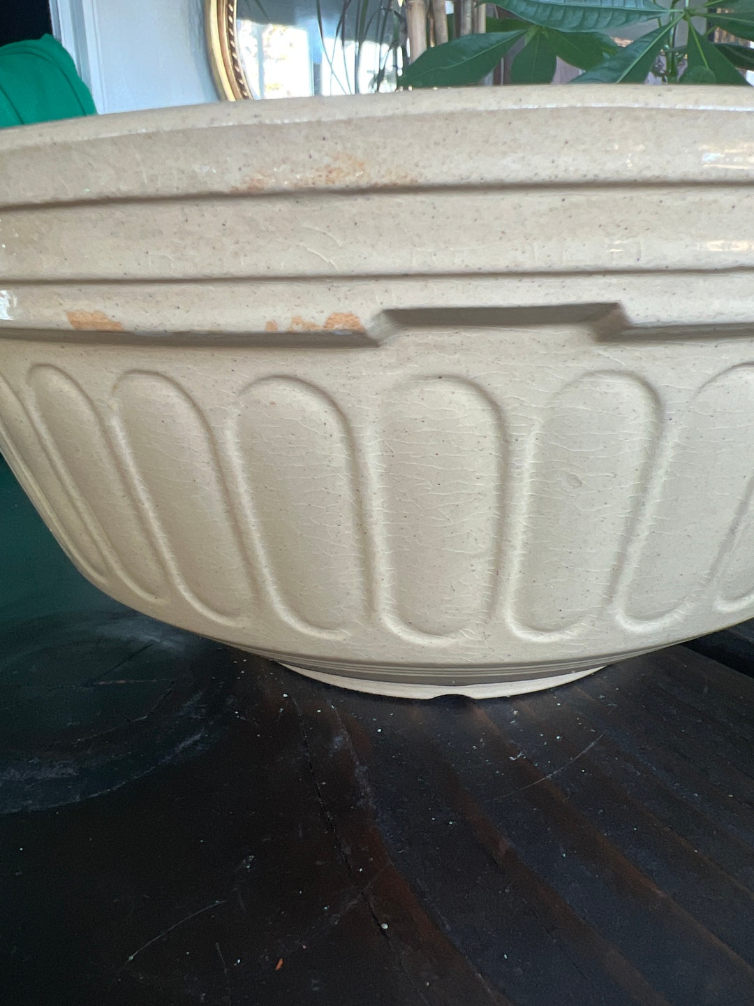Vintage Large Pottery Bowl Cream Color No.12 Made in England 12” Across ...