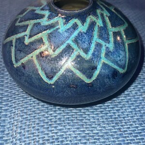 Vintage Studio Pottery Round Vase UNIQUE - Etsy
