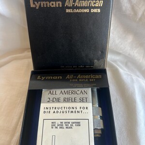 Lyman RELOADING DIES Rifle Set All American Like New in Box With ...