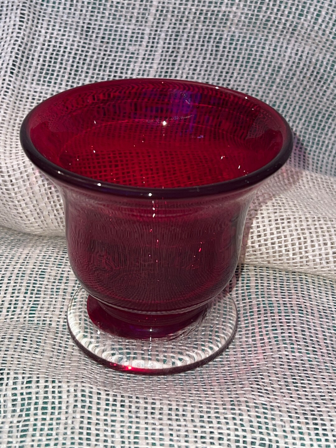 Ruby Red Handmade Vase or Candle Holder Vintage - Etsy