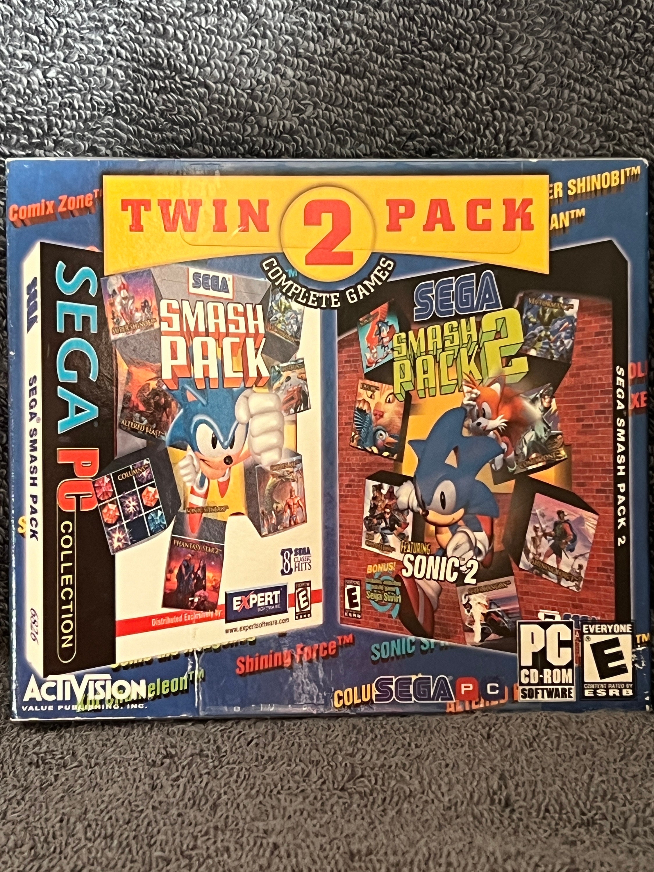 SONIC Twin Pack Sega Smash Pack 1 & 2 Sonic by Activision Pc, CD-ROM ...