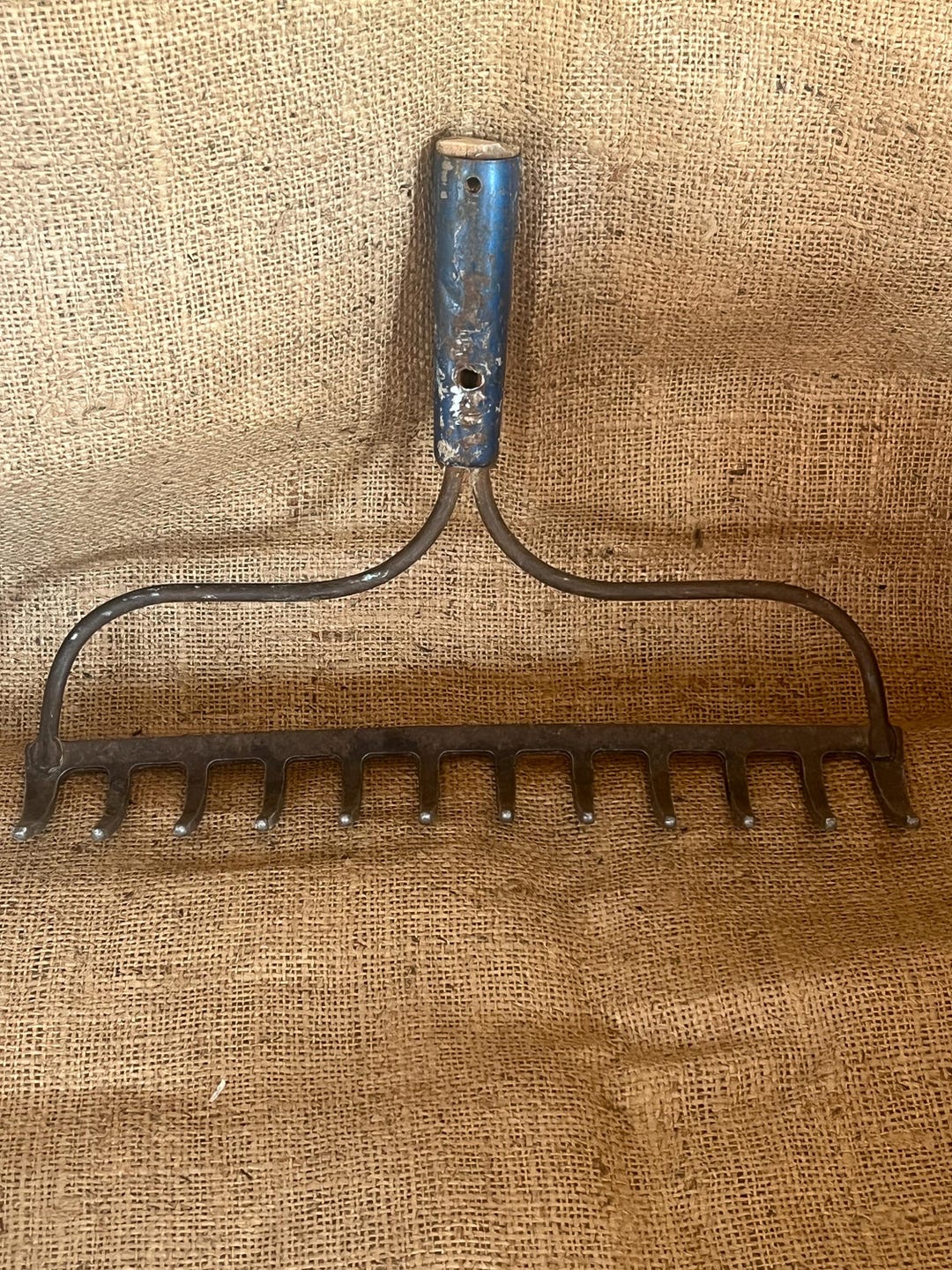 Vintage 1960s FLOWER DRYING RAKE Head With Blue Handle to Hang Unique ...