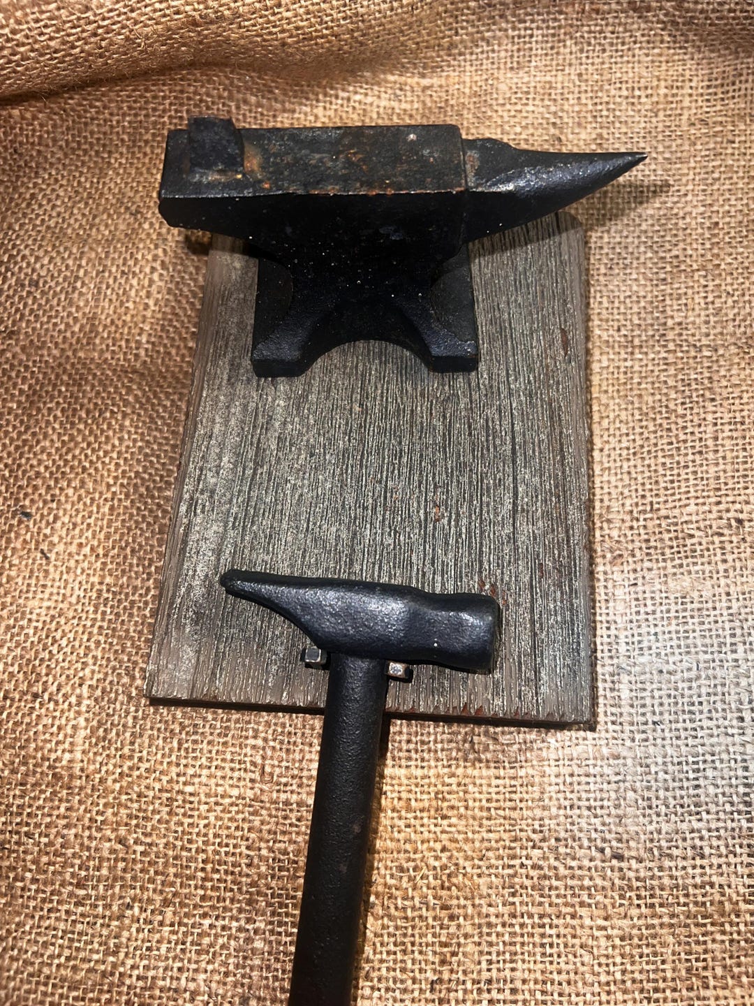 CANADA FORGE 4.5” ANVIL and 5” Hammer Miniature Set Multiple Uses ...