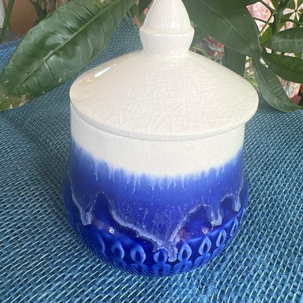 Blue Sugar Bowl - Etsy