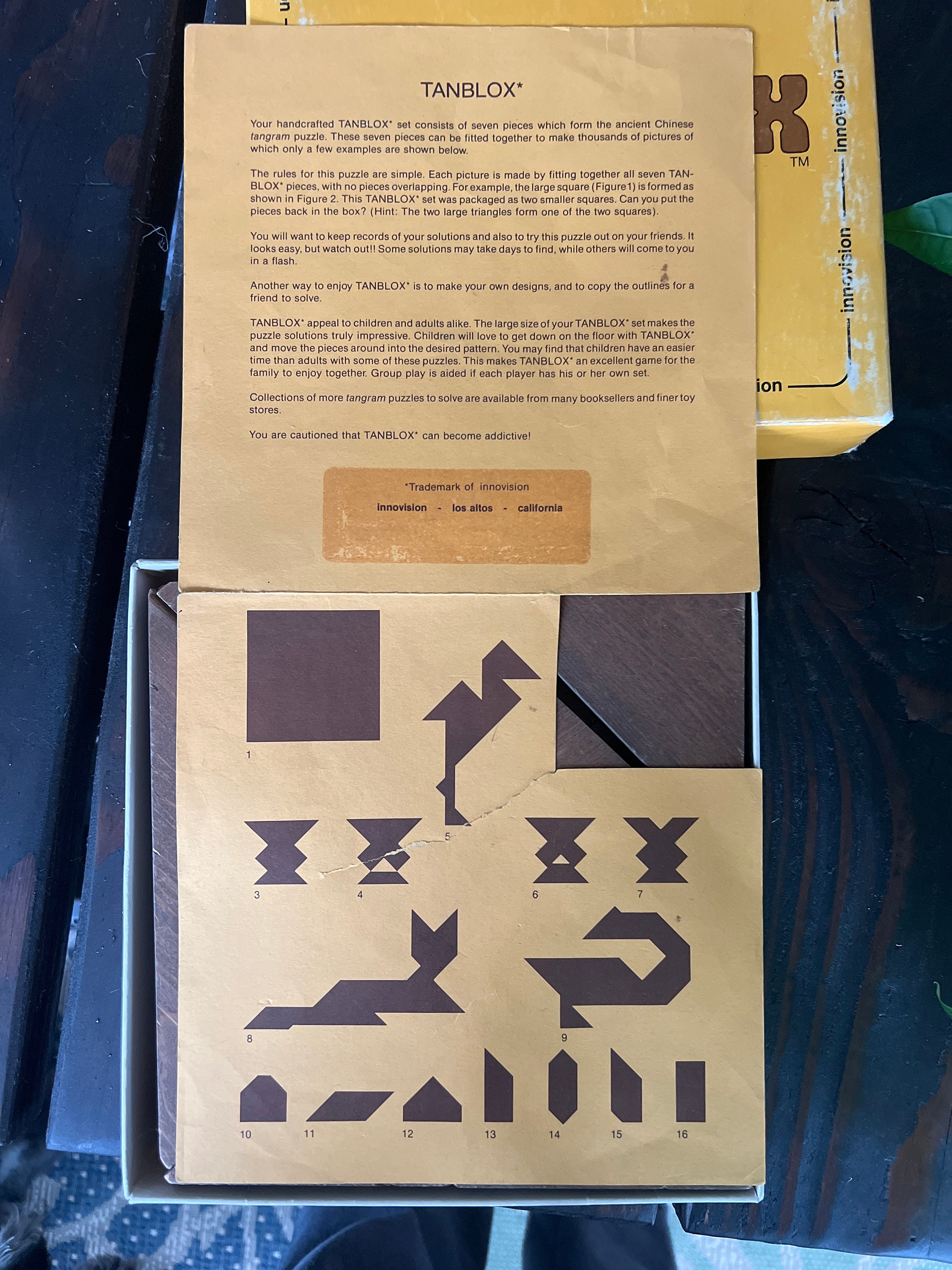 Vintage Wooden Tangram Game in Original Box With Original - Etsy