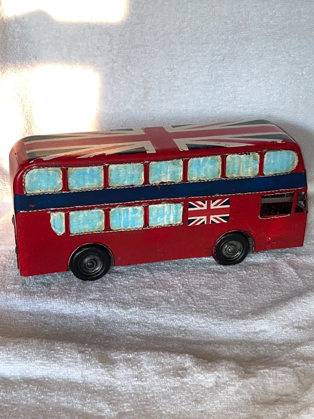 Vintage Tin Plate DOUBLE DECKER LONDON Bus Great Display Cute Deco 14 ...