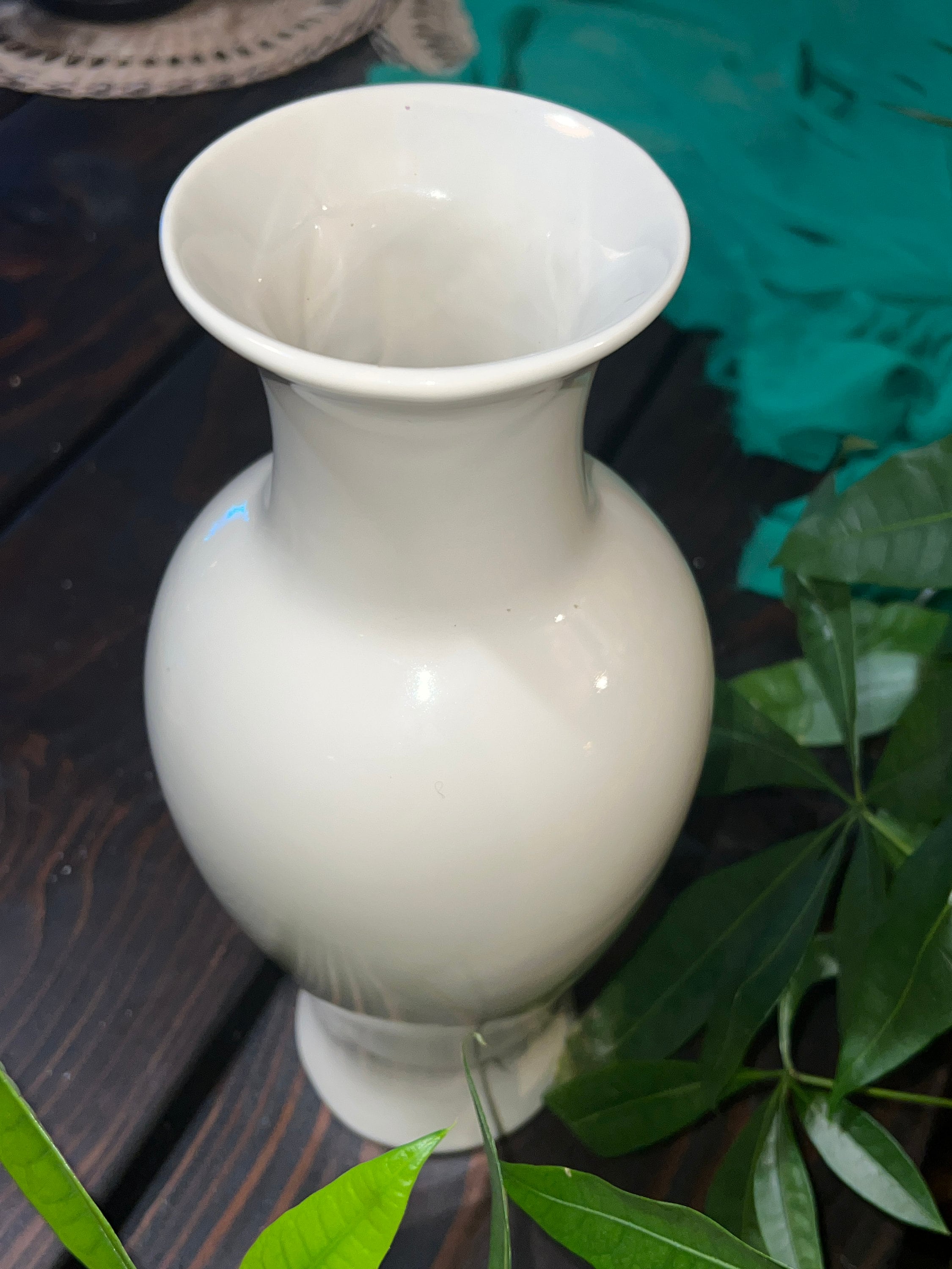 Vintage Large White Ceramic Vase, 13 Tall, Minimalism Style Decoration ...