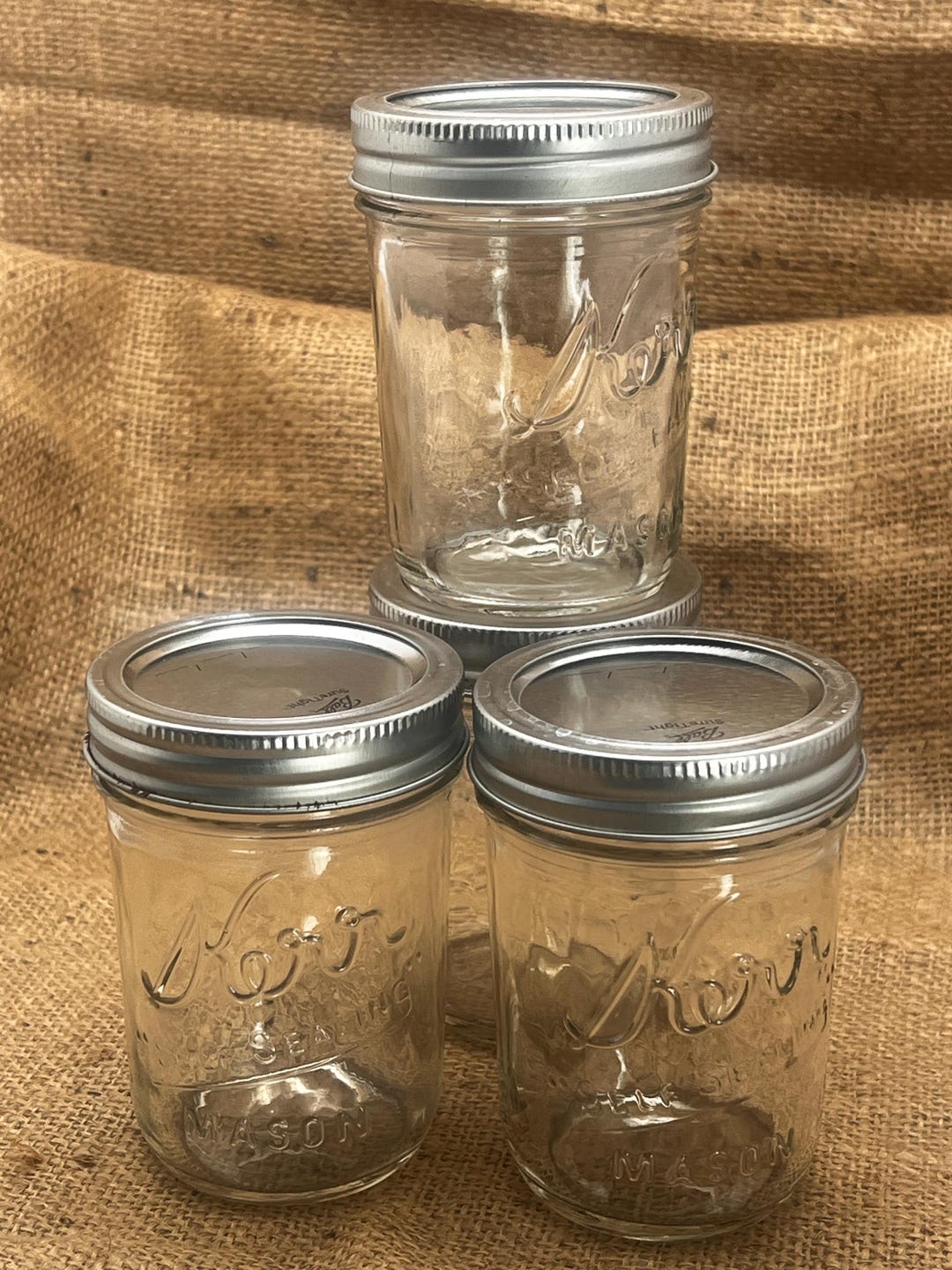Set of 4 BALL HALF PINT 8 Oz. Mason Jars With Lids Jelly Chia Pudding ...