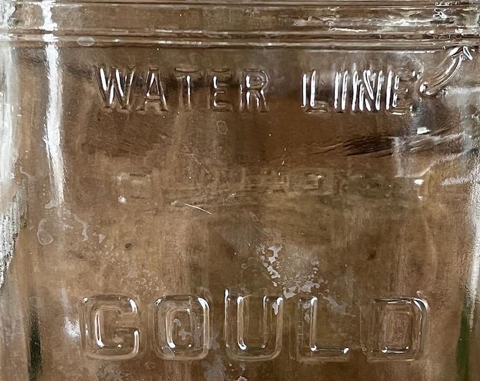 Antique 1920s GOULD BATTERY JAR Clear Large Thick Glass Planter Candy ...