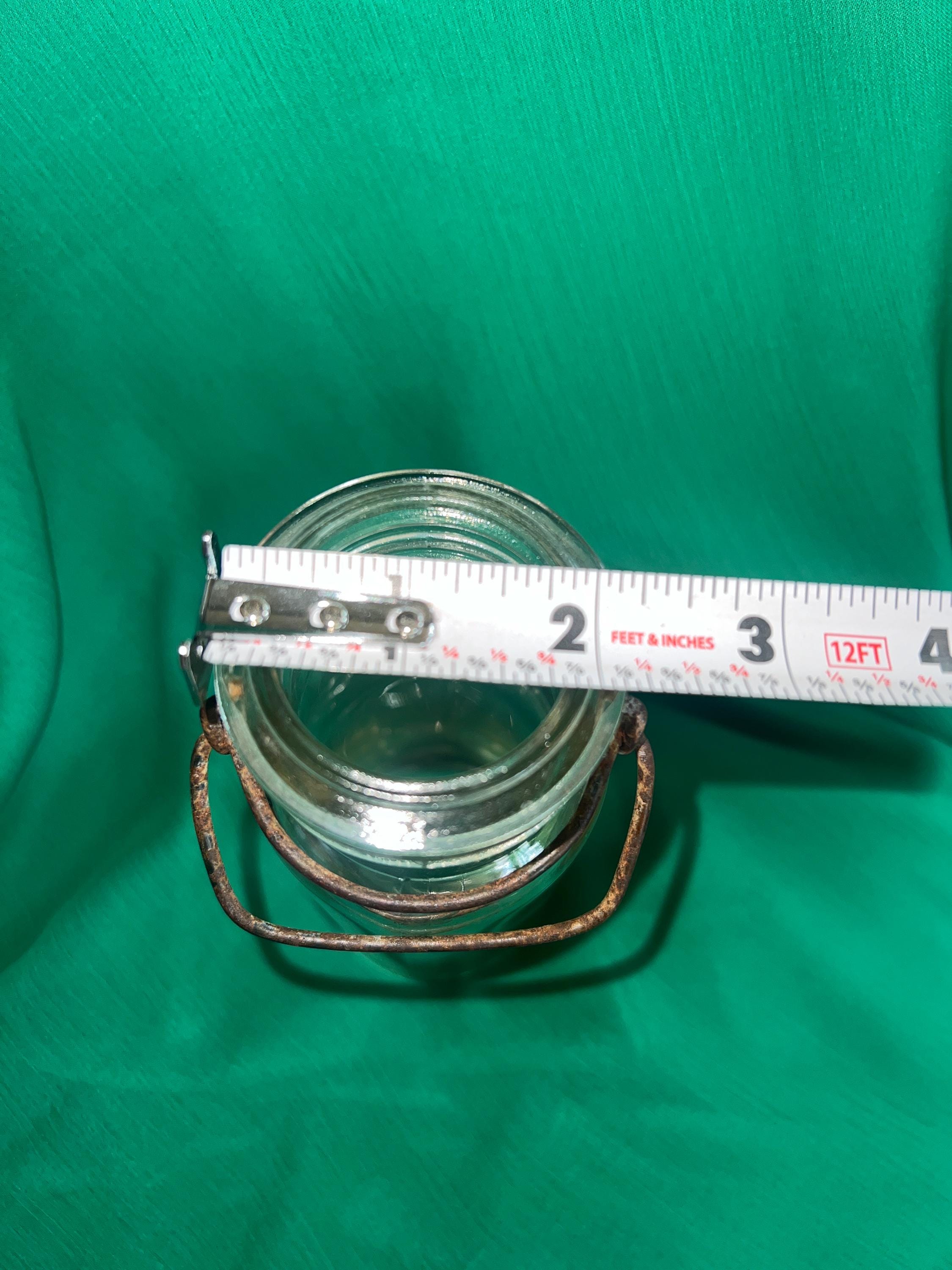 Antique Clamp Old Glass Jar Tall and Slim With BUBBLES and STRAW LINES ...