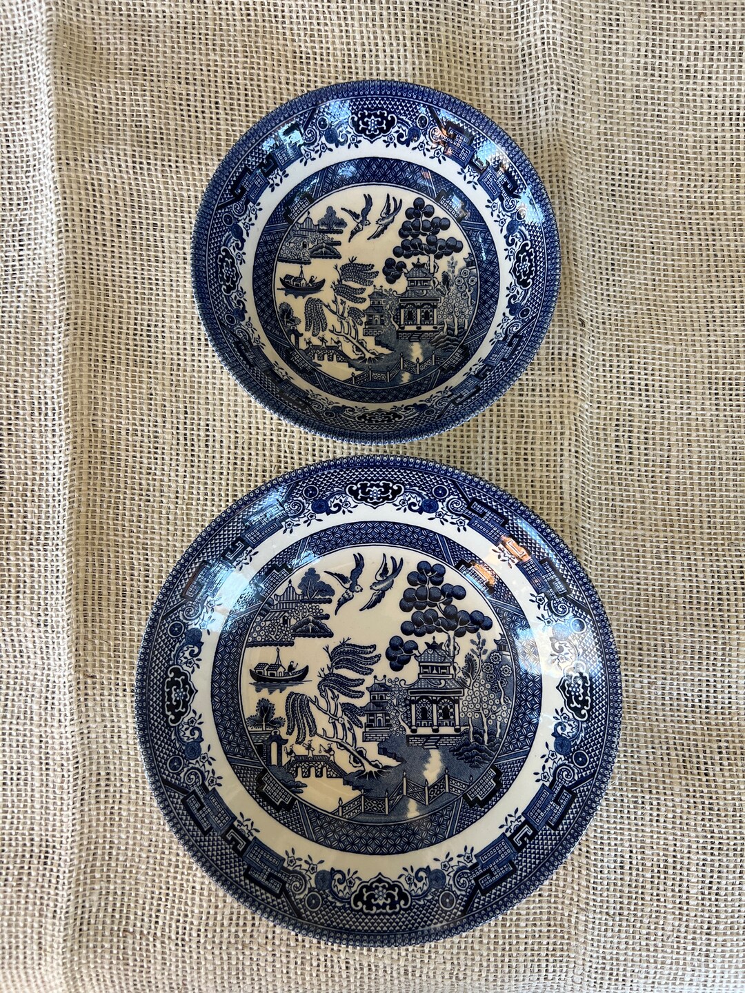 Vintage Churchill Blue & White Bowl Set, England, 2 Bowls - Etsy