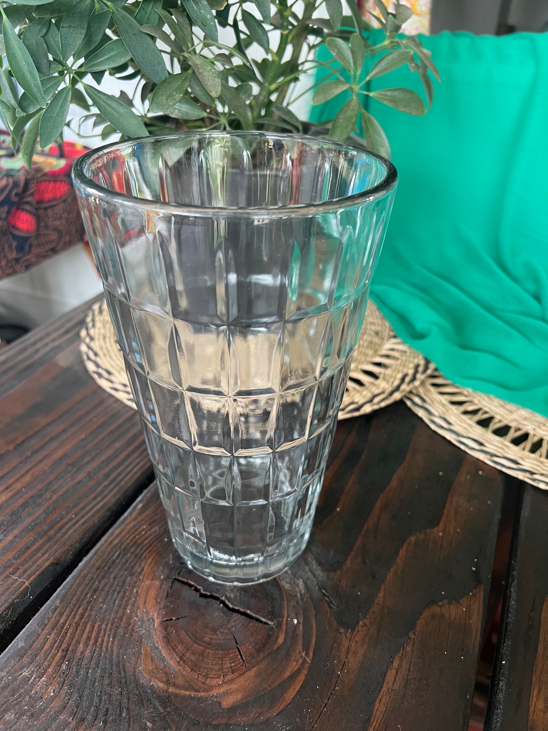 Vintage Heavy Bubbled Pressed Glass Flower Vase Syndicate Sales Inc. - Etsy