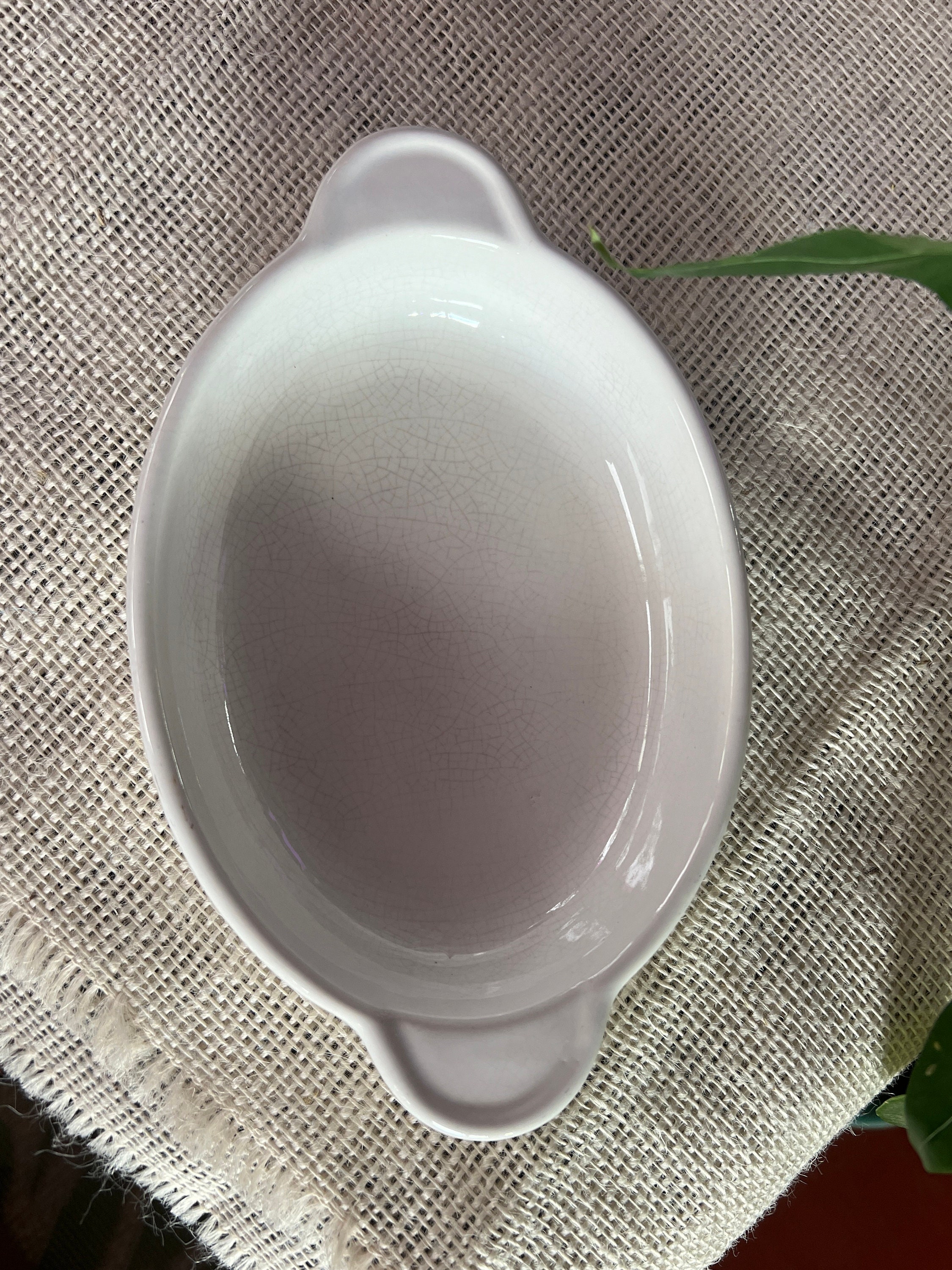 Vintage White Fluted Fluted Handle Oval Baking Dish - Etsy