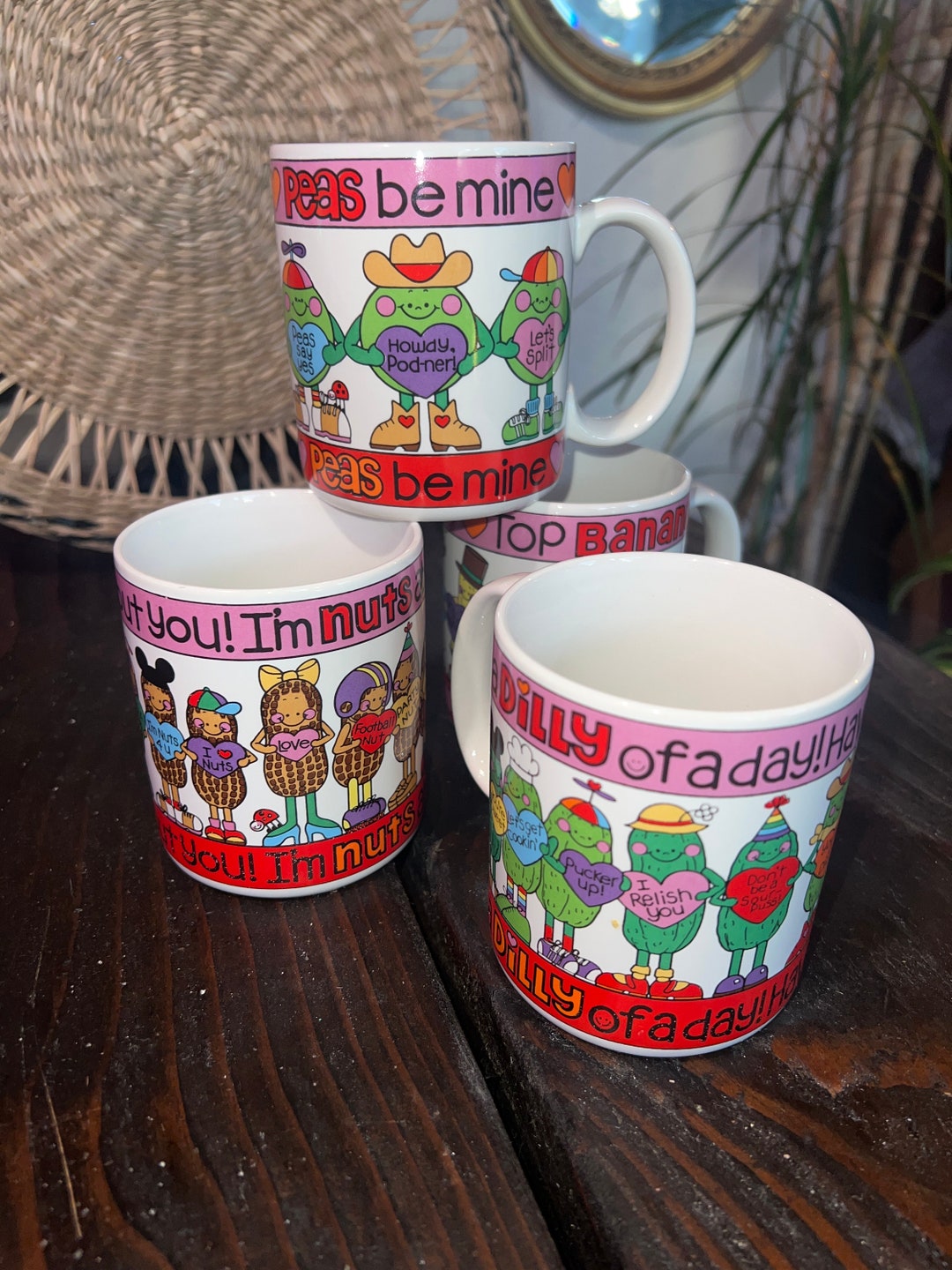 Vintage 1986 Chris Davenport Set of 4 Valentine's Mugs, Collectibles - Etsy