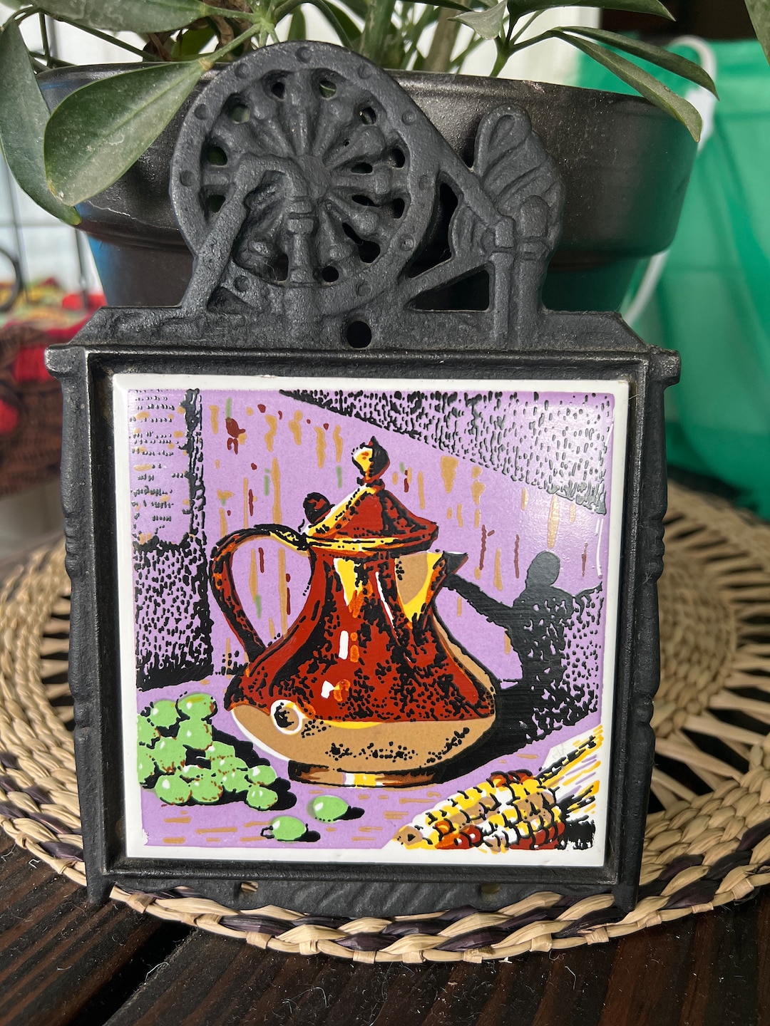 1970s Retro Cast Iron and Tile Hot Plate Trivet - Etsy
