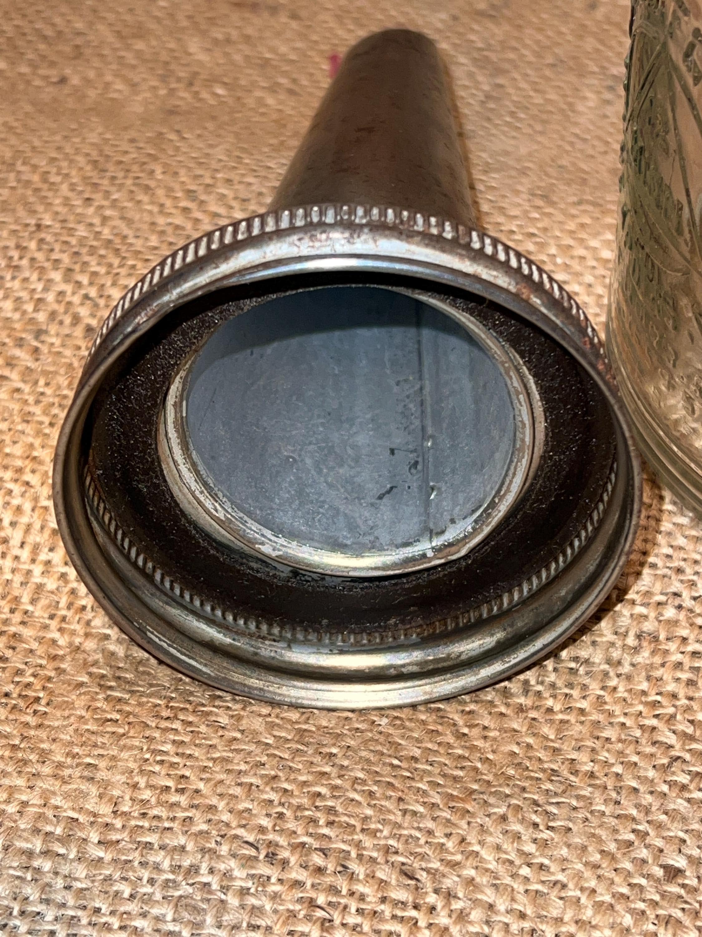 GLASS Quart OIL Bottle BOE Mfg Co. Metal Spout Glass Motor Oil ...