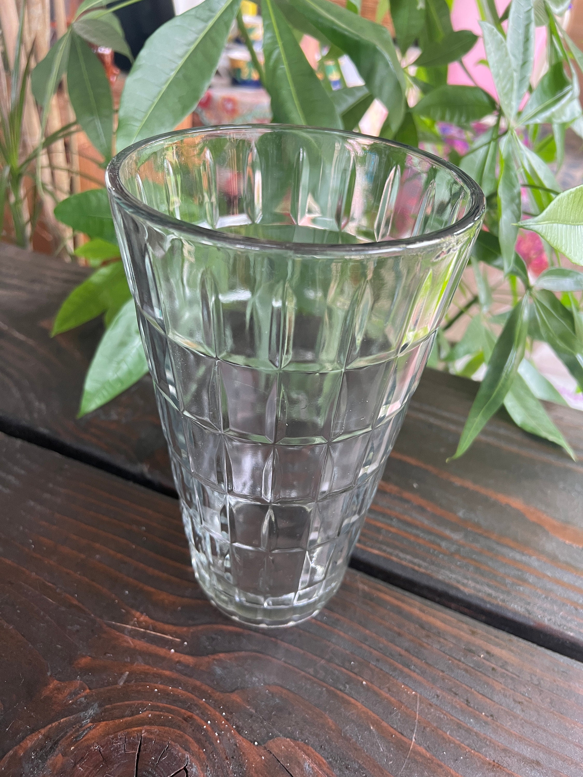 Vintage Heavy Bubbled Pressed Glass Flower Vase Syndicate - Etsy