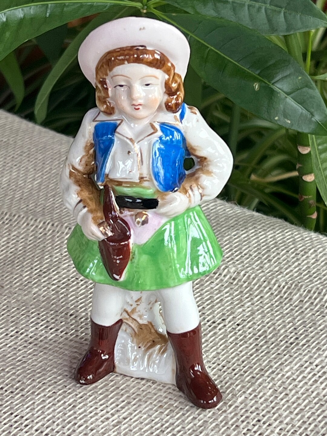 Antique COWGIRL Porcelain Figurine Made in Japan - Etsy