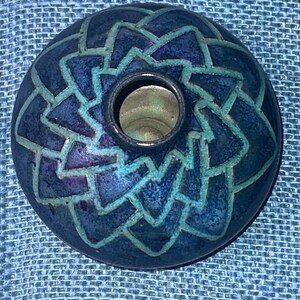 Vintage Studio Pottery Round Vase UNIQUE - Etsy