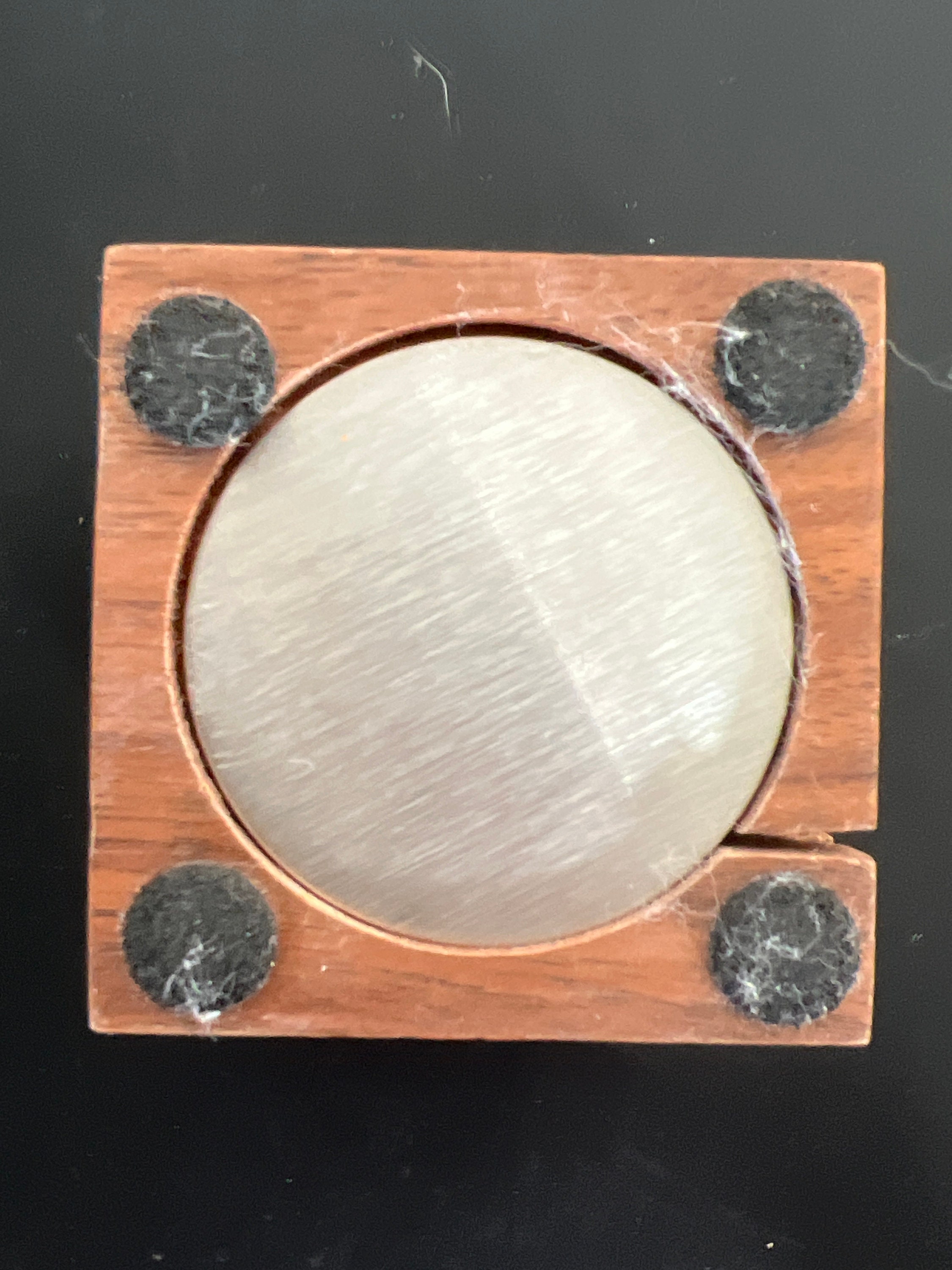 Vintage Solid Walnut Wood Desktop Stamp Roll Holder Tree Forest Design ...