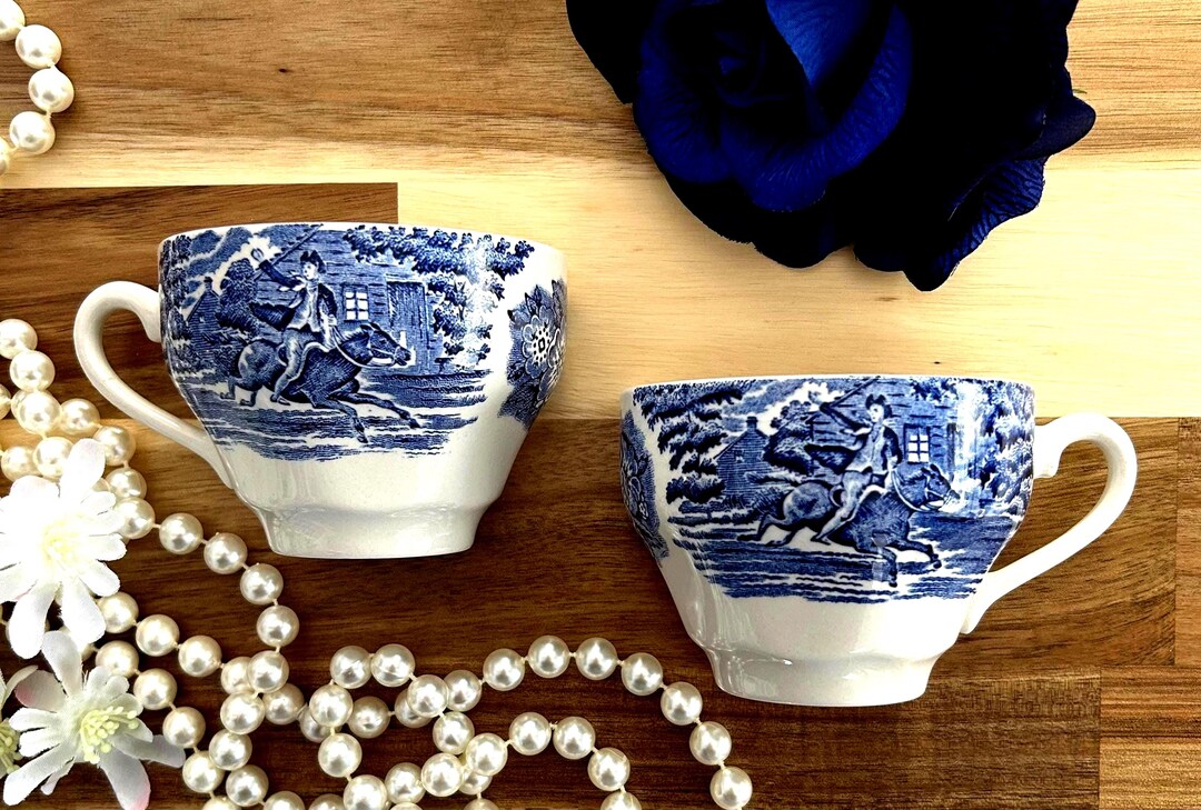 Half Teacup, Mosaic Focal Pieces, Liberty Blue Cut Teacup, Succulent ...