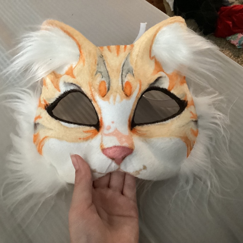 Therian Orange Tabby Cat Mask - Etsy