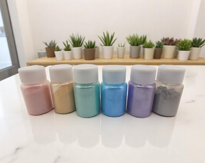 Pastel Mica Powder Set – 6 Soft Colors for Resin, Nails, Candles, Soap ...