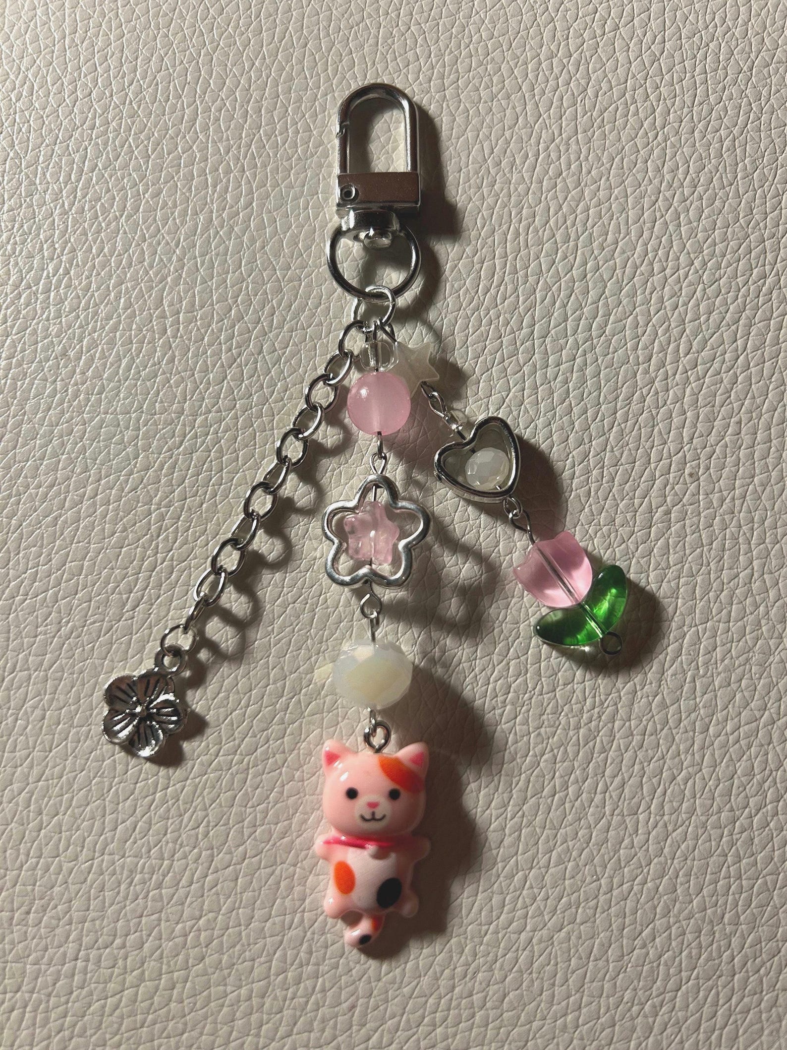 Pink Cat Keychain (opt. Phone Charm) - Etsy